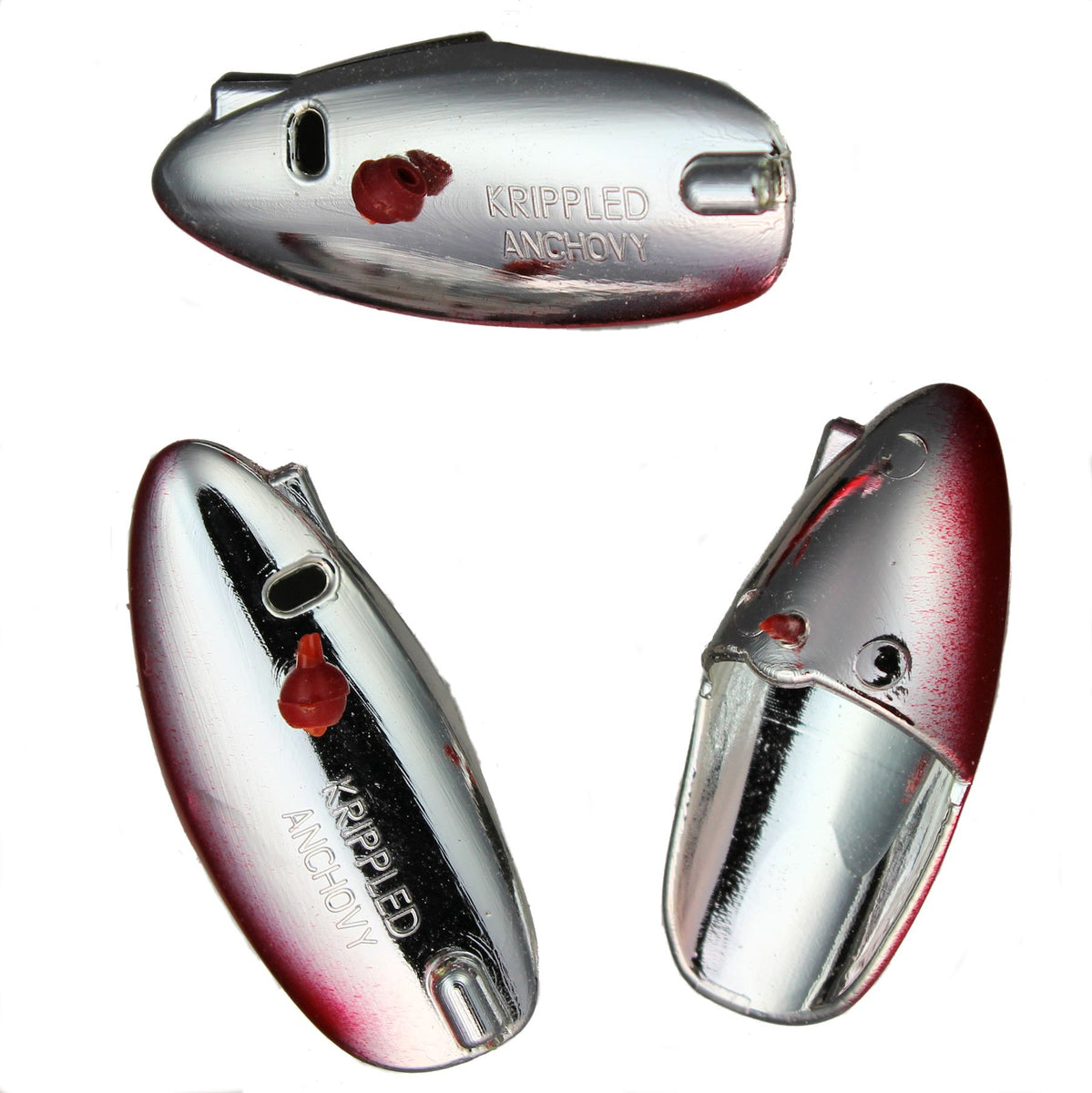 Krippled Anchovy Unrigged 3-pack #319- Bloody Nose on Krome – Krippled ...