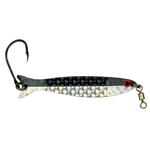 Krippled KC Spoon, Barbed, Black/Silver – Krippled Fishing Lures, USA