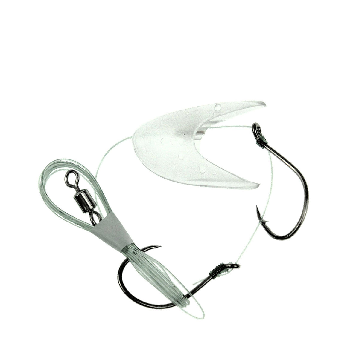 Krippled Herring #1 Barbed Tandem, Clear – Krippled Fishing Lures, USA