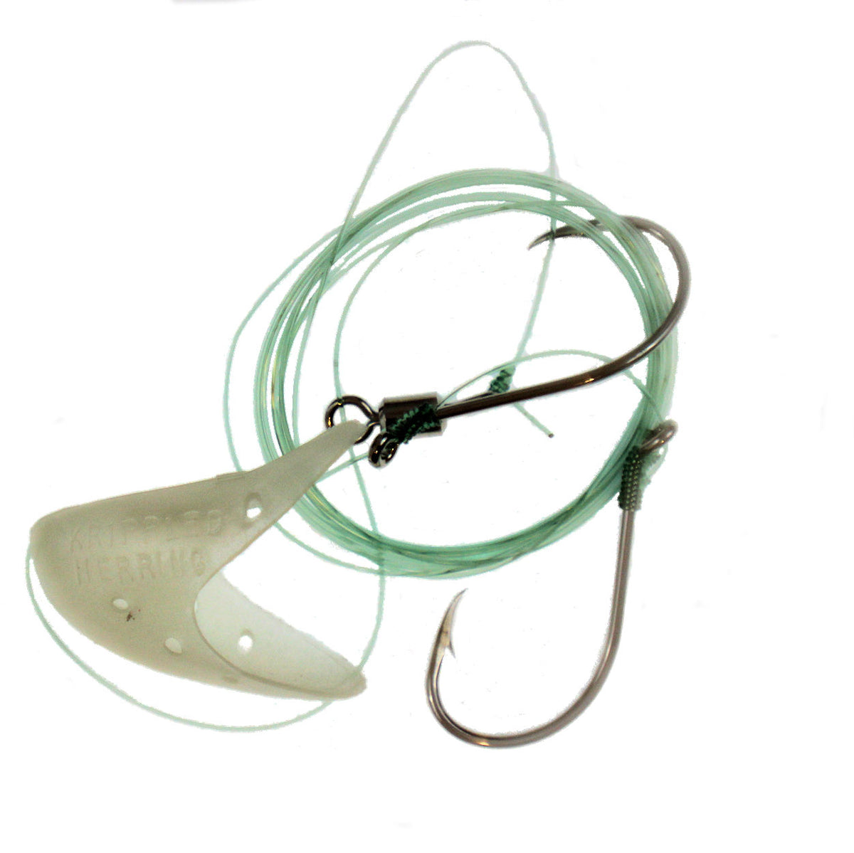 Krippled Herring #2, Glow, Barbed Tandem Rig – Krippled Fishing Lures, USA